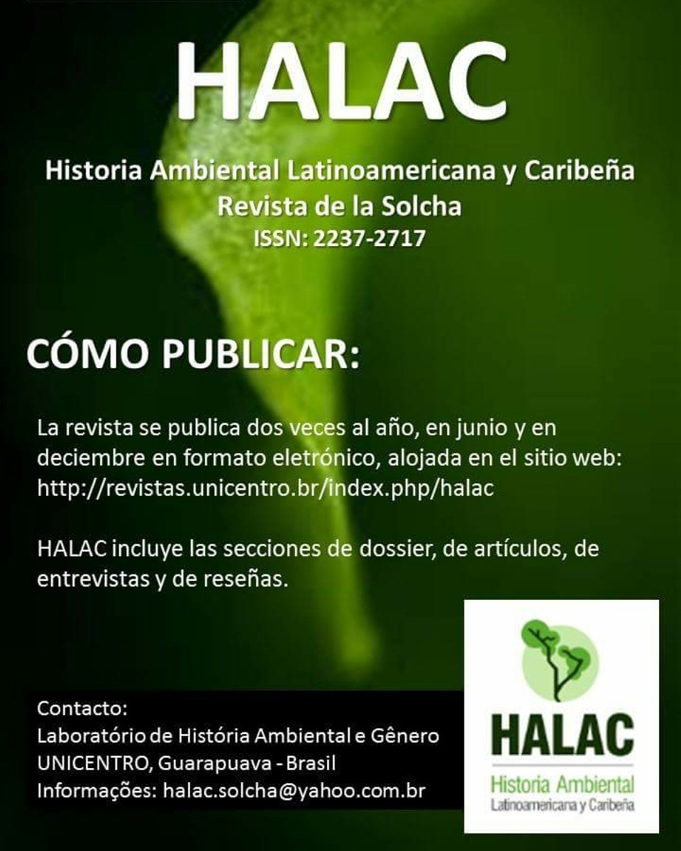 HALAC - História Ambiental Latinomericana y Caribeña — UNIVERSIDADE ...